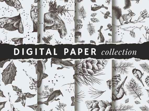 Printable Wrapping Paper 8 Designs Woodland Gift Wrap - Etsy