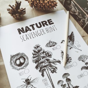 Nature Scavenger Hunt Game, Outdoors Game, Nature Study, Printable Kids ...