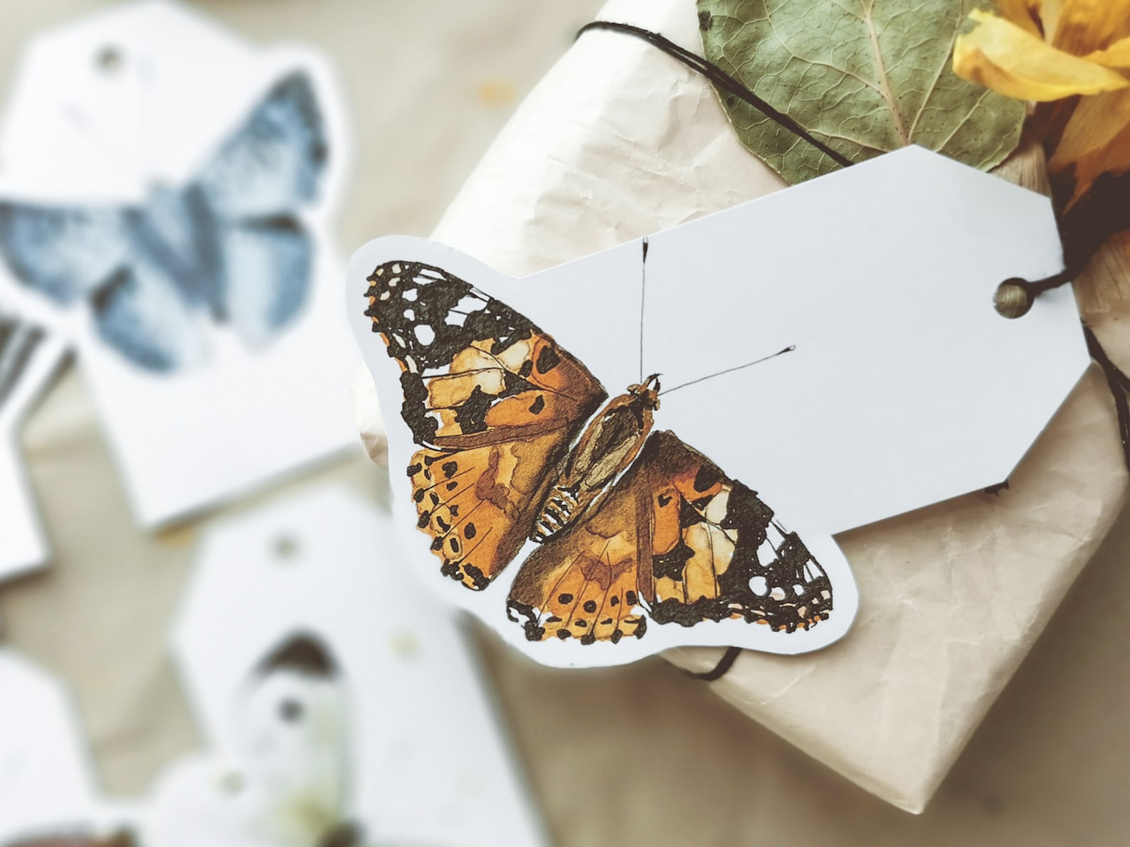 Set of 8 Butterfly Gift Tags Instant Download - Etsy