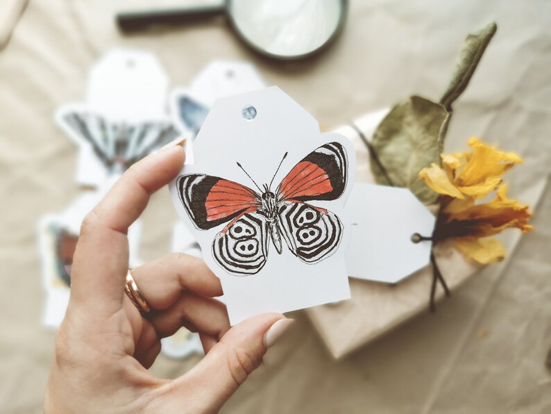Set of 8 Butterfly Gift Tags Instant Download - Etsy