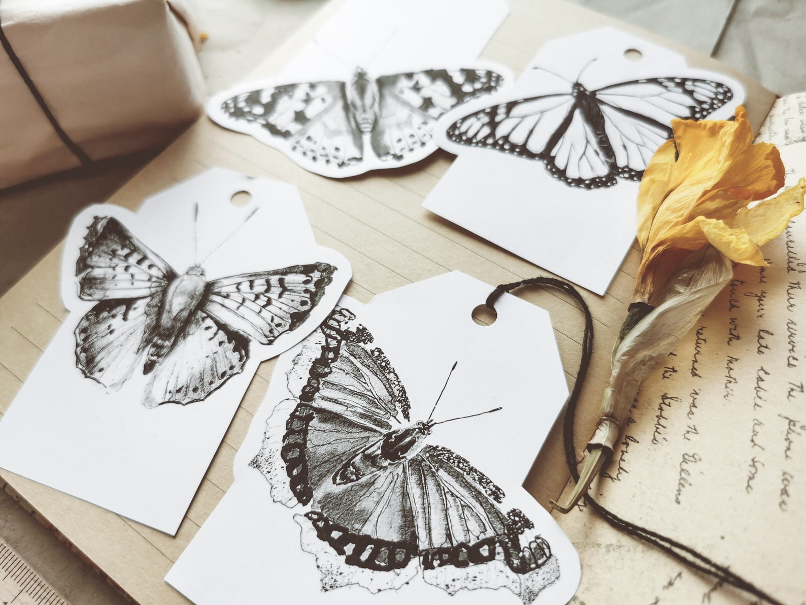 Set of 8 Butterfly Gift Tags Instant Download | Etsy