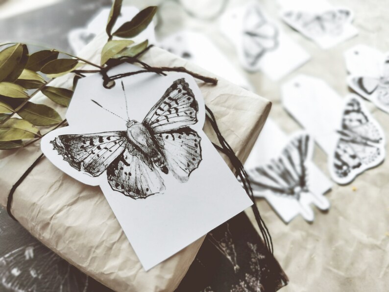Set of 8 Butterfly Gift Tags Instant Download - Etsy