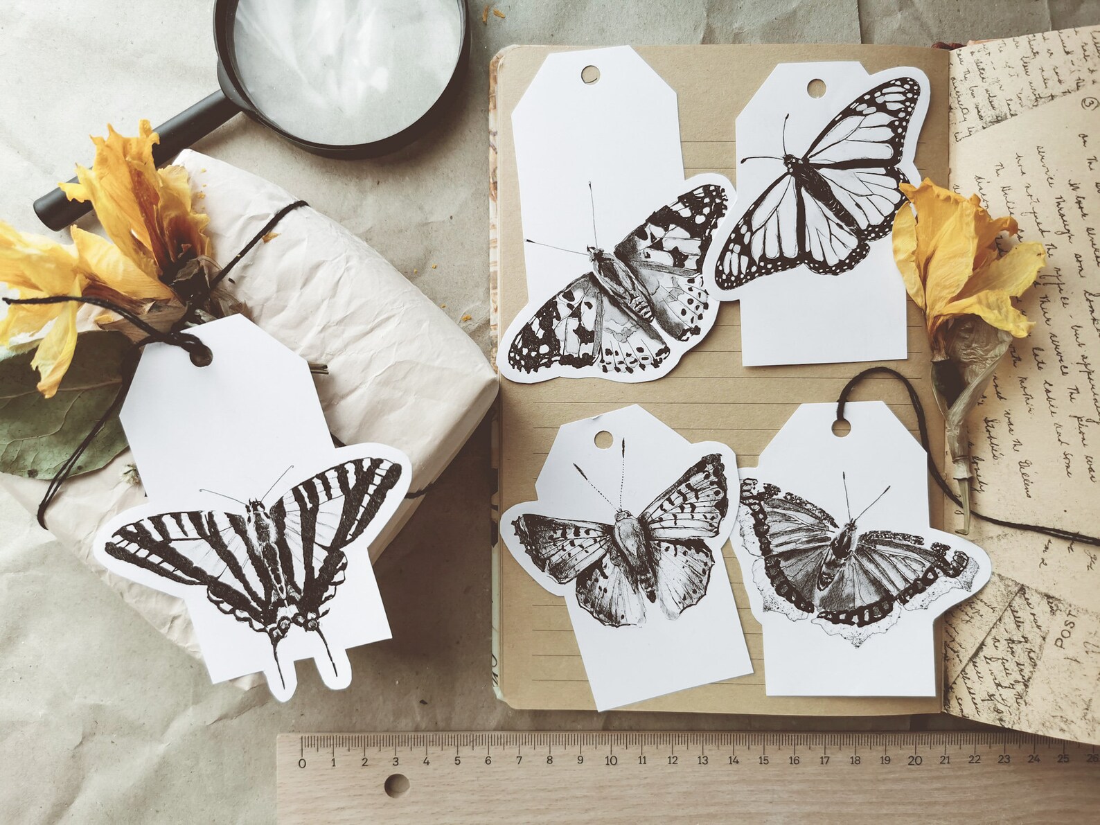 Set of 8 Butterfly Gift Tags Instant Download | Etsy