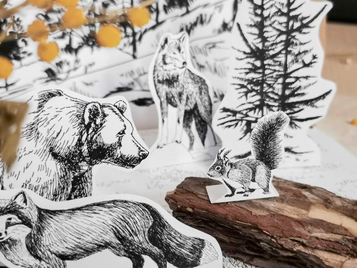 Printable Paper Theater Paper Craft for Kids Forest Animal | Etsy