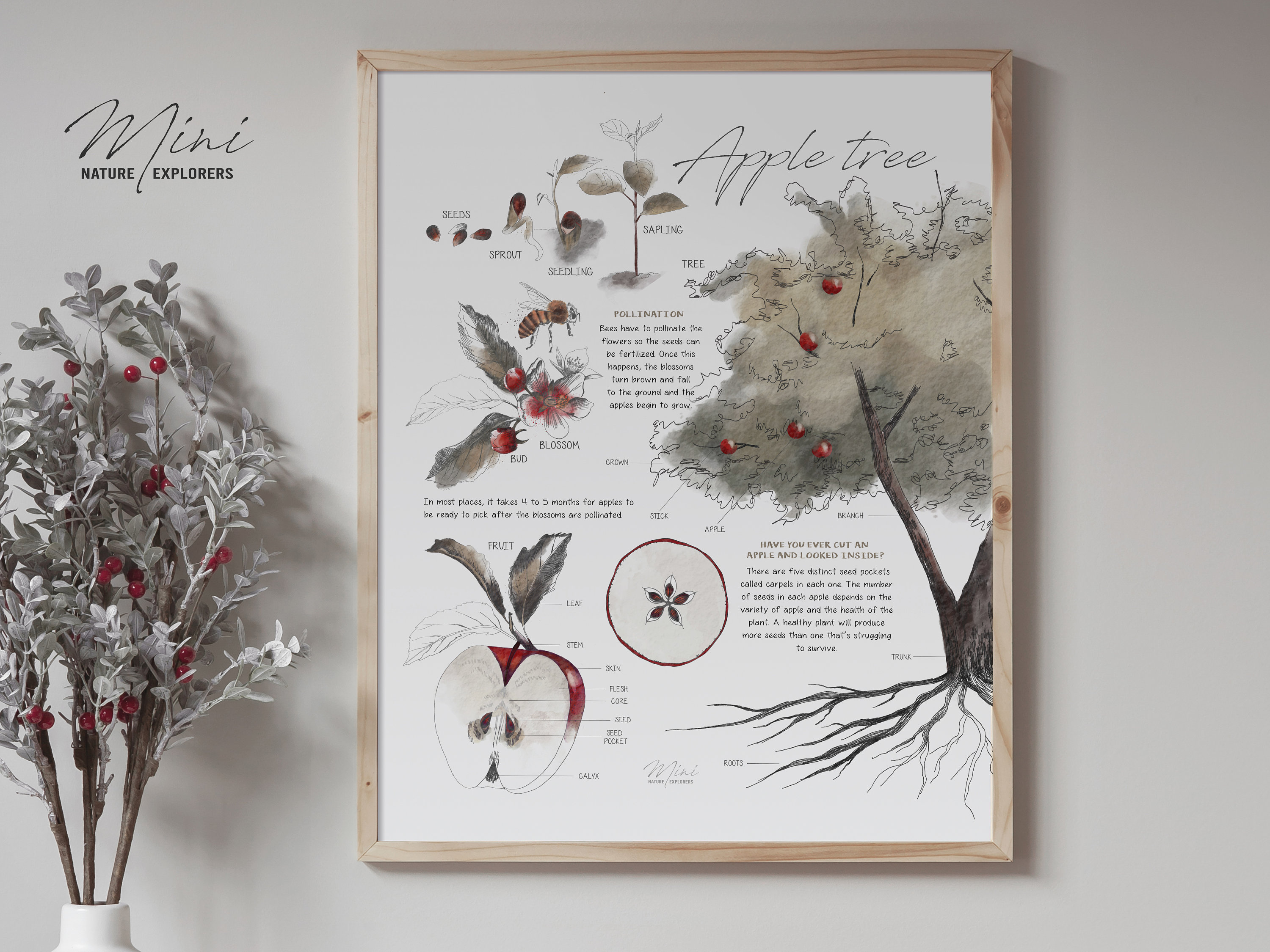 Educational Apple Tree Print for Classroom Printable | Etsy