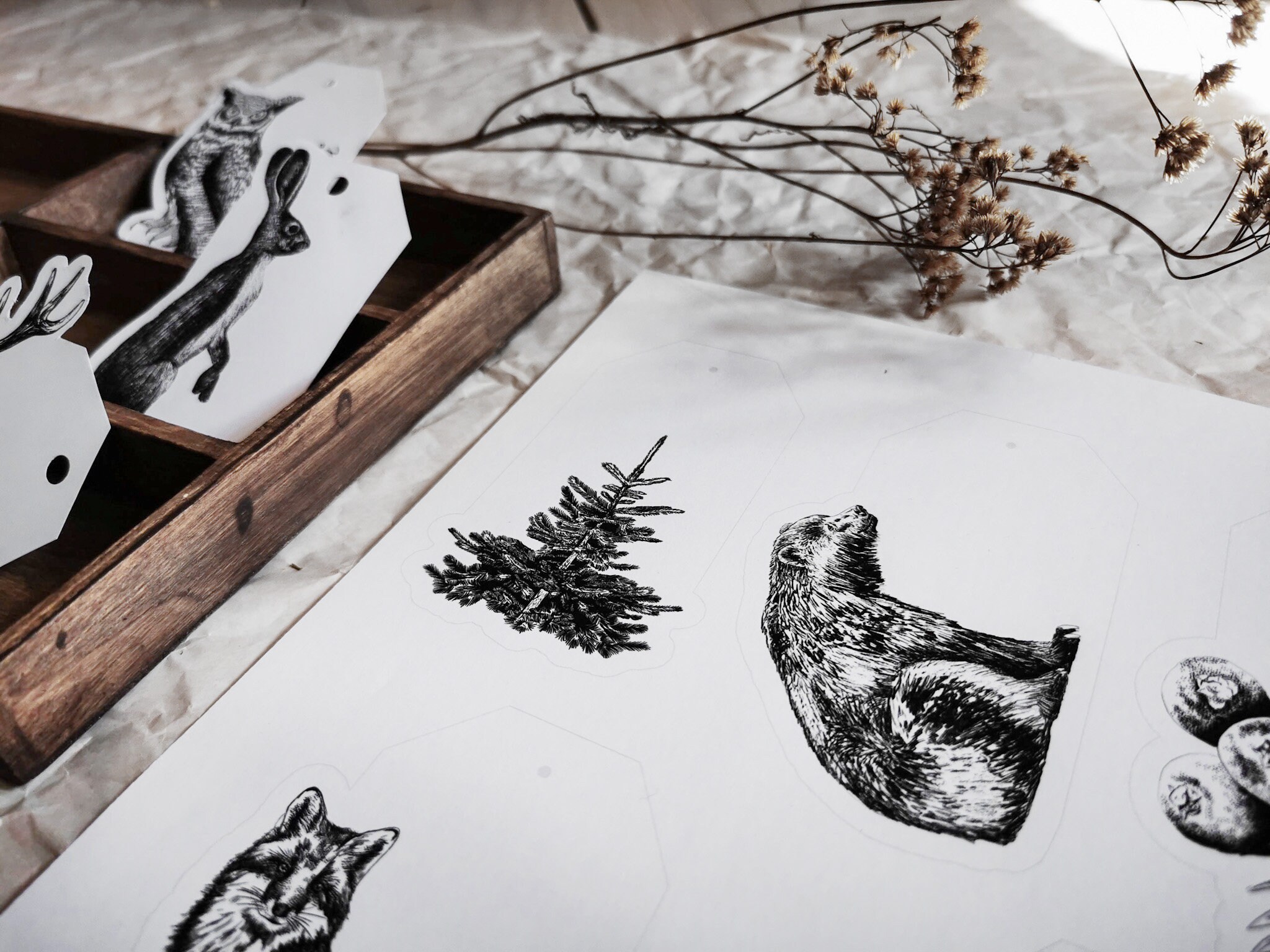 Woodland Animal Gift Tags Printable Christmas Tags - Etsy