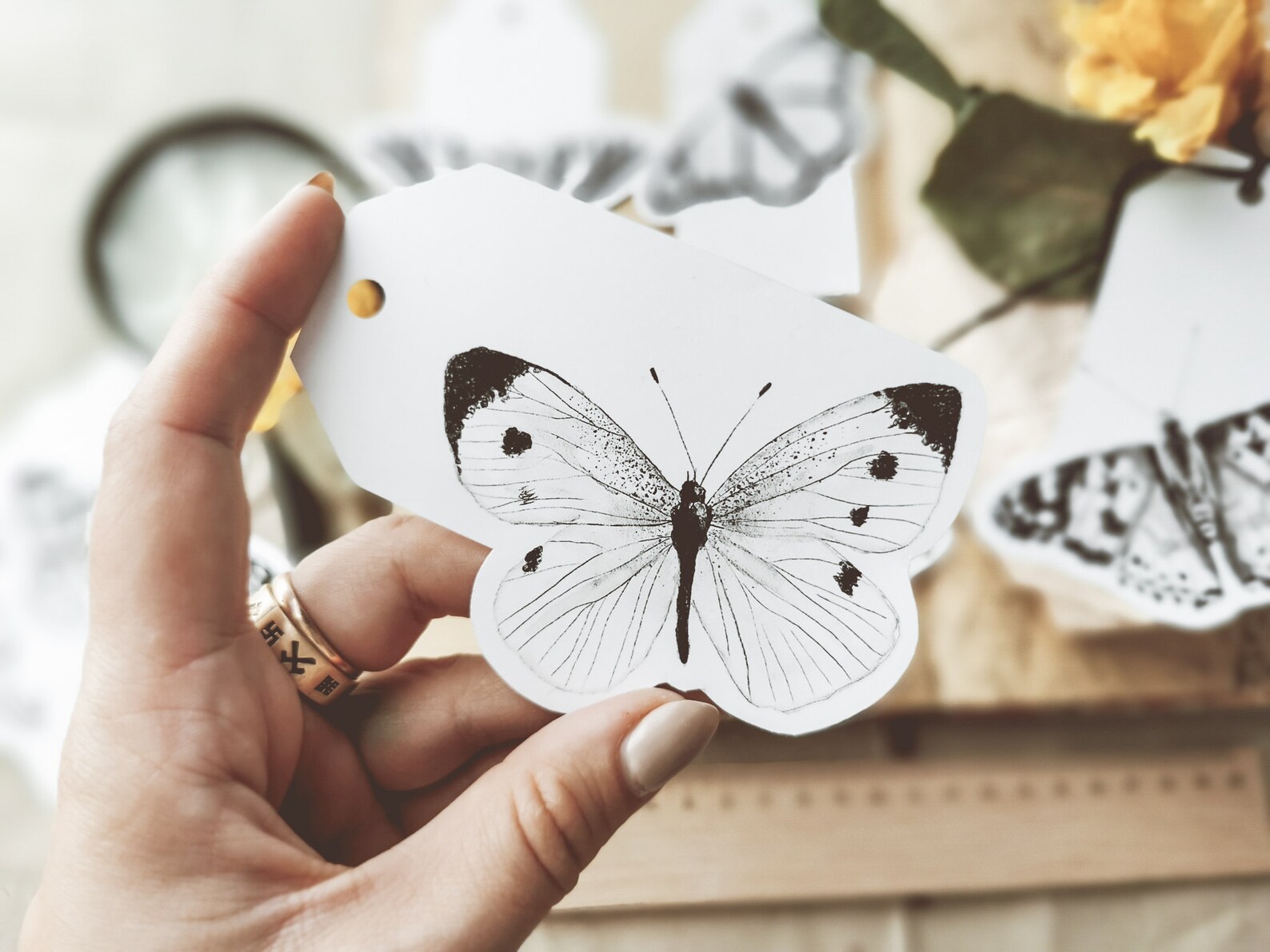 Set of 8 Butterfly Gift Tags Instant Download | Etsy