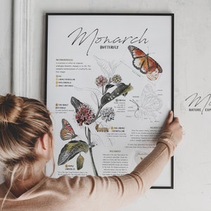Educational Monarch Butterfly Print for Classroom, Printable ...