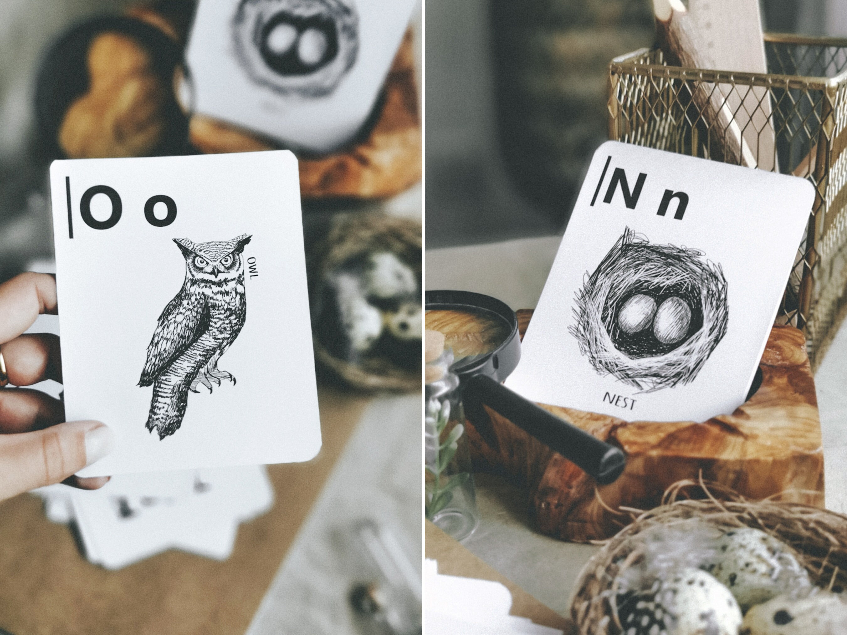 English Alphabet Cards Printable Flash Cards Woodland - Etsy