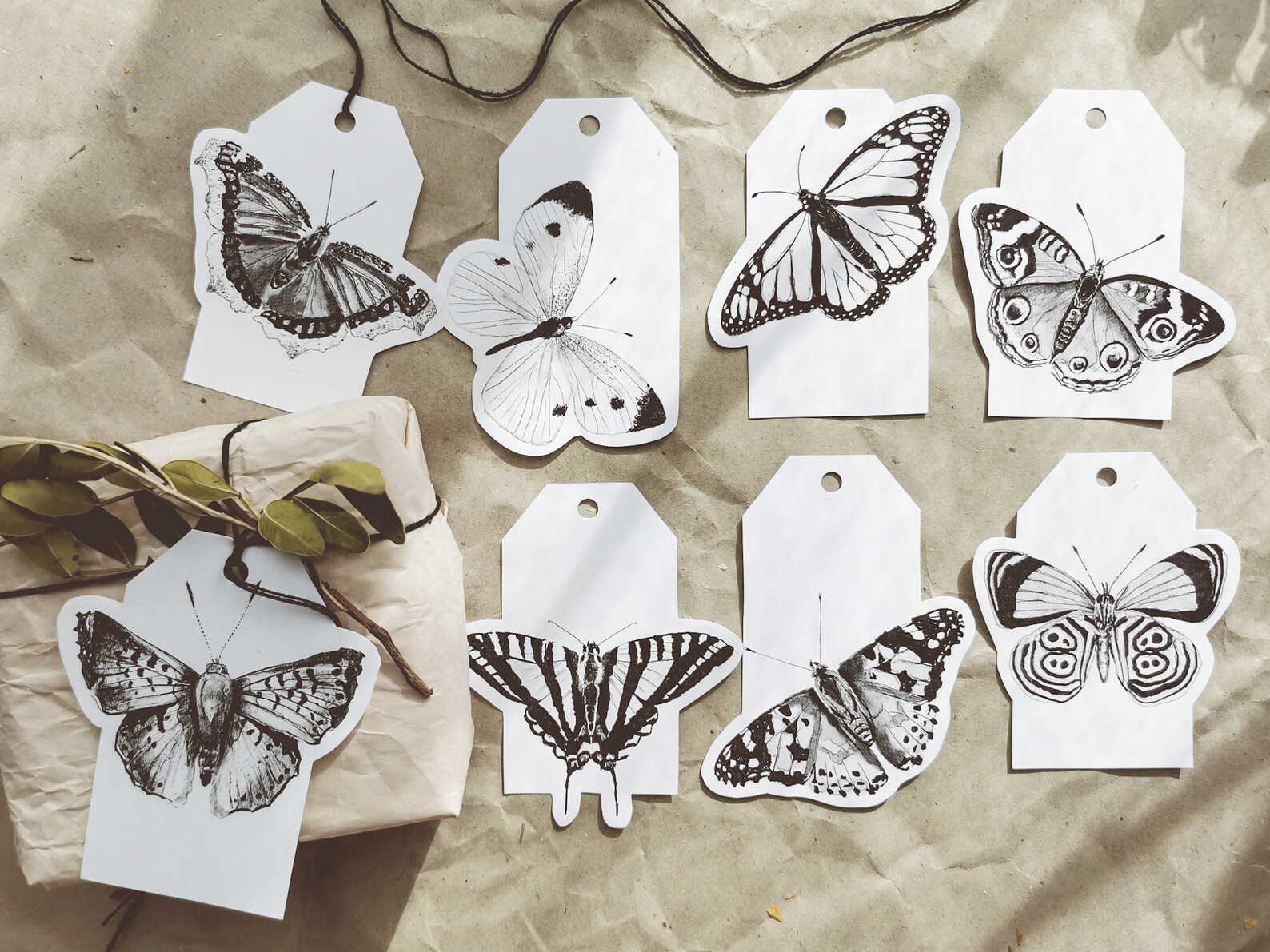 Set of 8 Butterfly Gift Tags Instant Download - Etsy