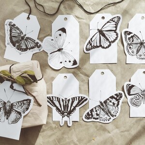 Set of 8 Butterfly Gift Tags - Instant Download - Etsy