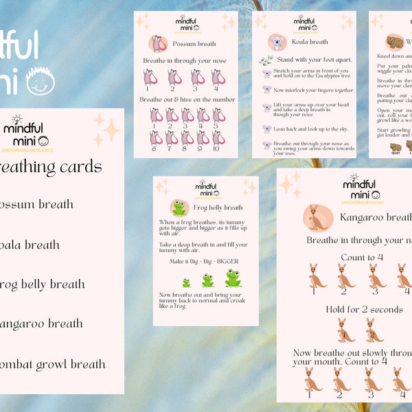 Animal Breathing Cards - Etsy