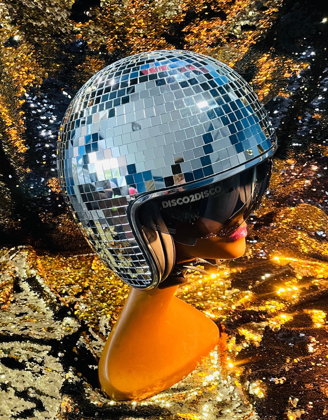 Discoball Helmet - HANDMADE by Disco2disco - Complete With Retractable ...