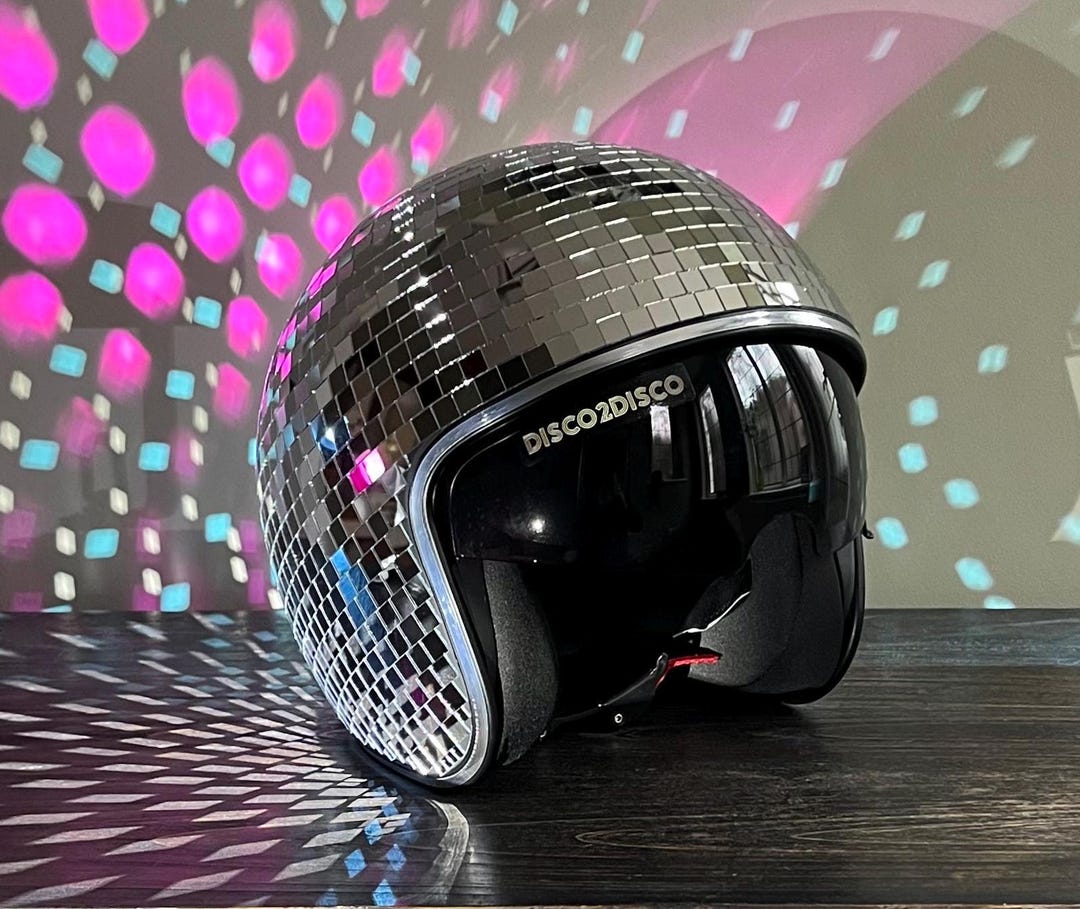 Disco Ball Helmet With Retractable Visor QUICK DELIVERY! - Etsy