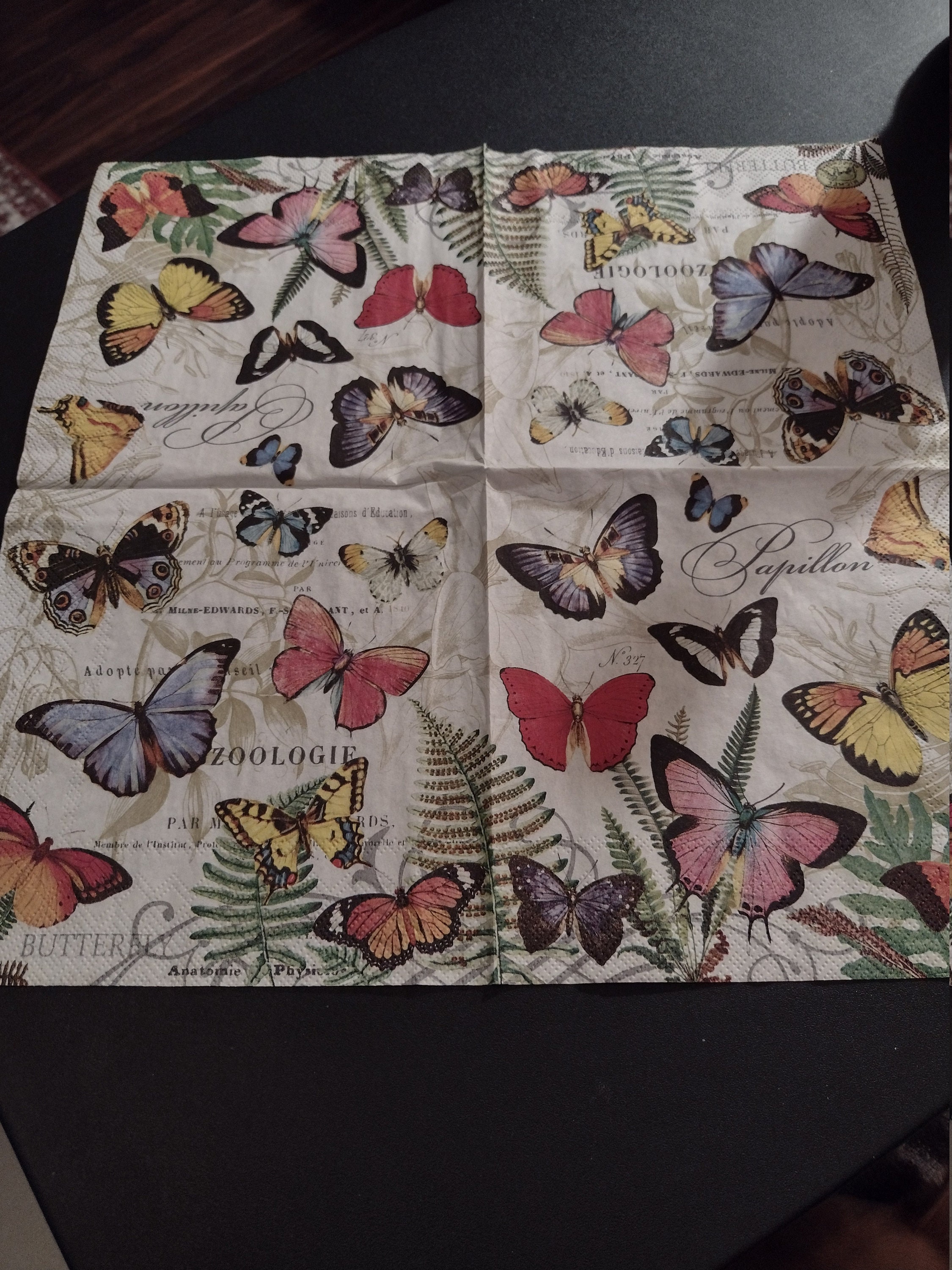Two Paper Luncheon Napkins for Decoupage Butterflies Papillon 2 Mixed ...