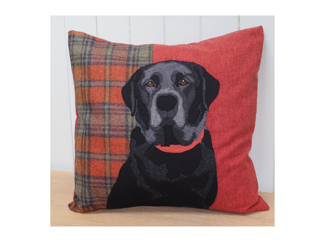 Black Labrador Cushion/pillow, Handmade to Order, Beautifully Detailed ...