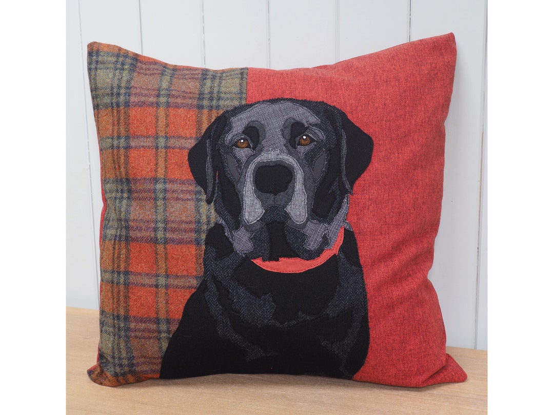 Black Labrador Cushion/pillow, Handmade to Order, Beautifully Detailed ...