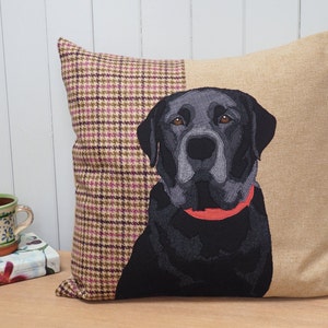 Black Labrador Cushion/pillow, Handmade to Order, Beautifully Detailed ...