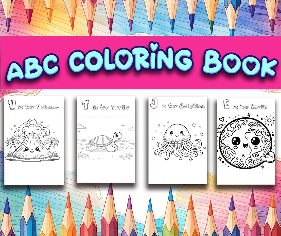 ABC Coloring Book, Coloring Book for Kids, Learning ABC Book ...