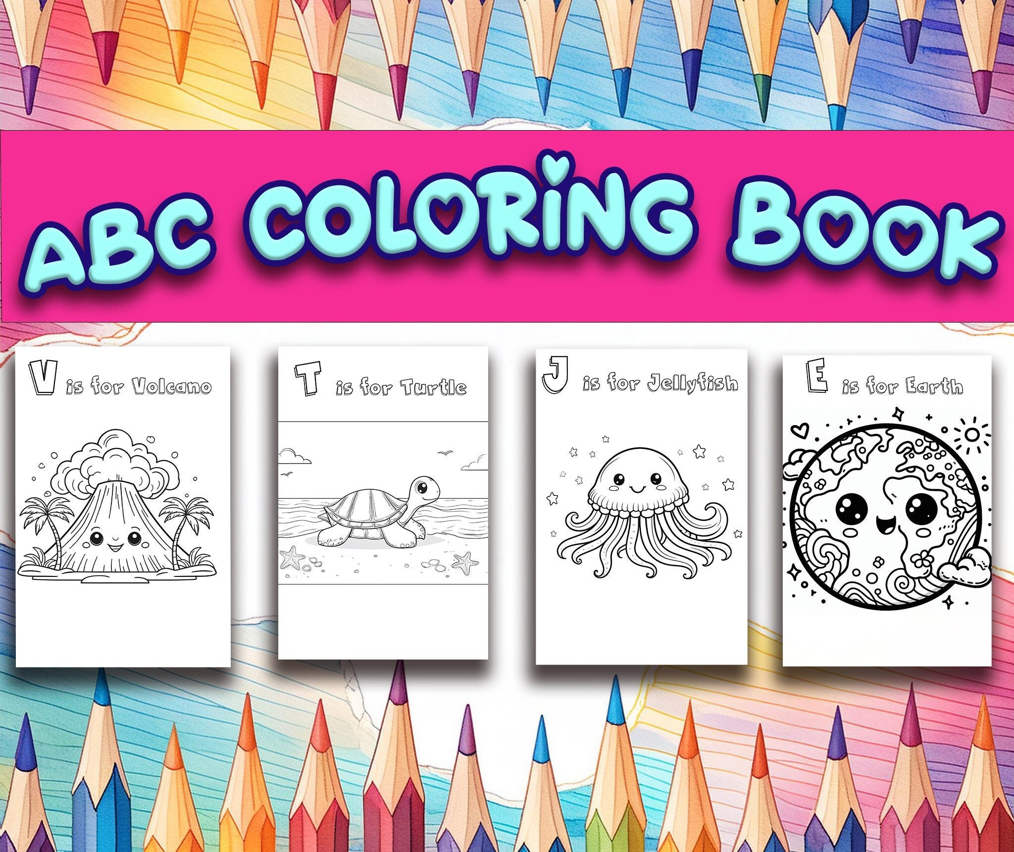 ABC Coloring Book, Coloring Book for Kids, Learning ABC Book ...
