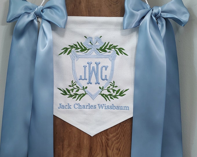 Embroidered Baby Banner And/or Banner/blanket Set. Welcoming Baby ...
