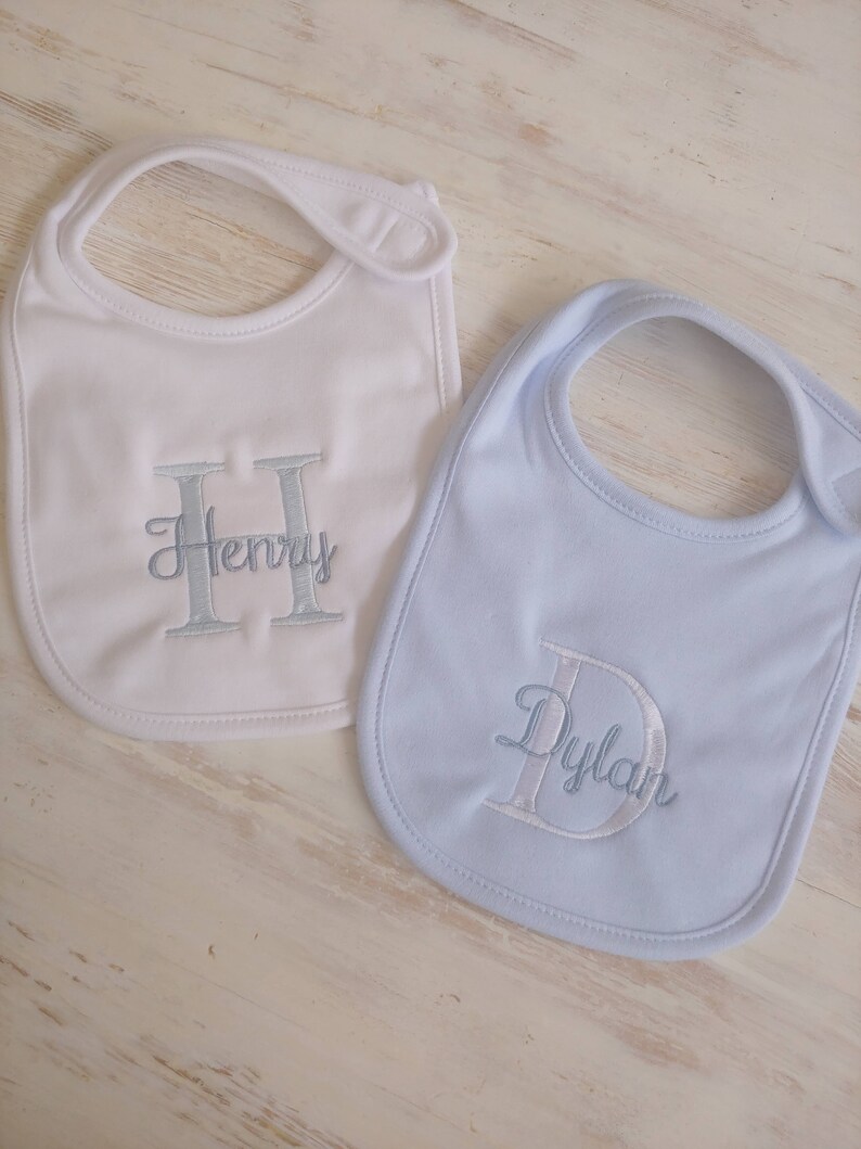 Embroidered Baby Bib: Custom Monogrammed Shower Gift - Etsy
