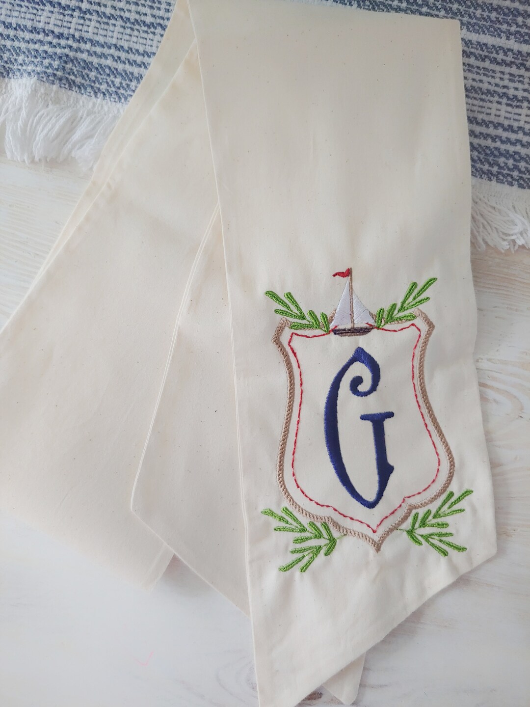 Coastal Wreath Sash, Nautical Wreath Sash, Beachy Wreath Sash, Summer ...