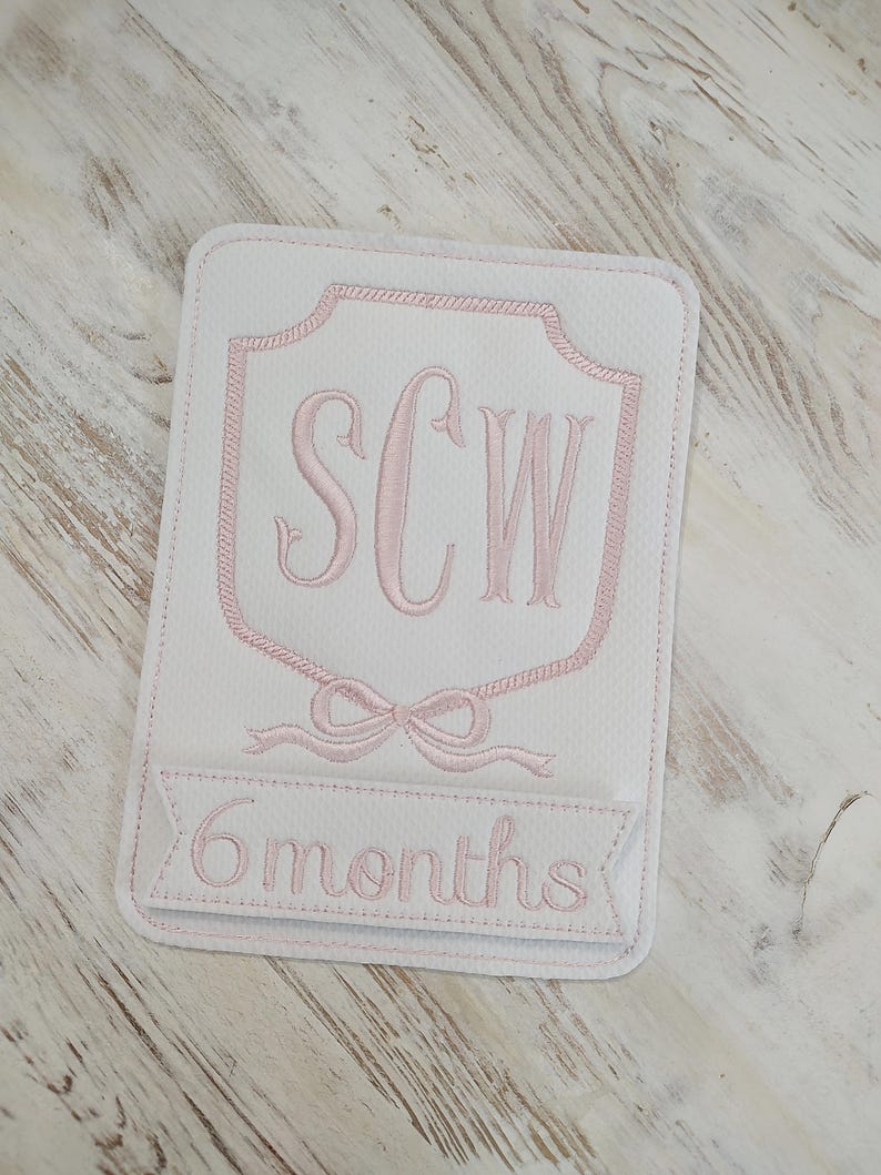 Embroidered Baby Milestone Cards: Monogrammed Newborn Gift - Etsy