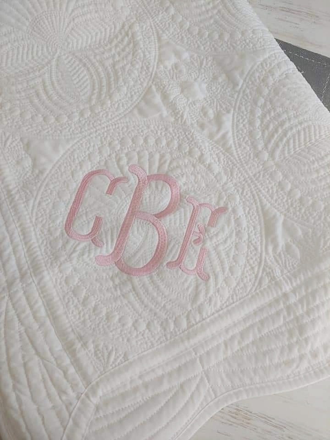 Monogrammed Baby Quilt, White Heirloom, Personalized Nursery Gift - Etsy