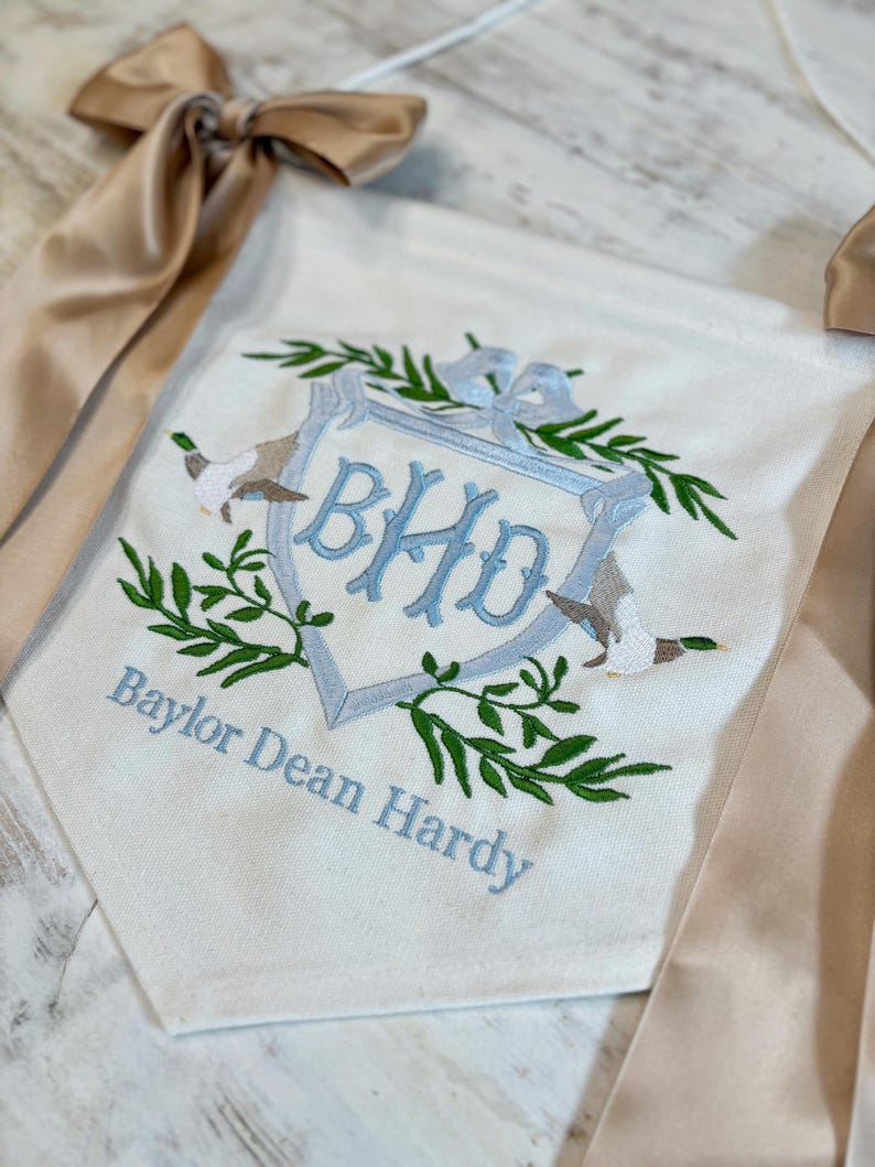 Embroidered Baby Banner, Newborn Sign, Welcome Baby Announcement ...