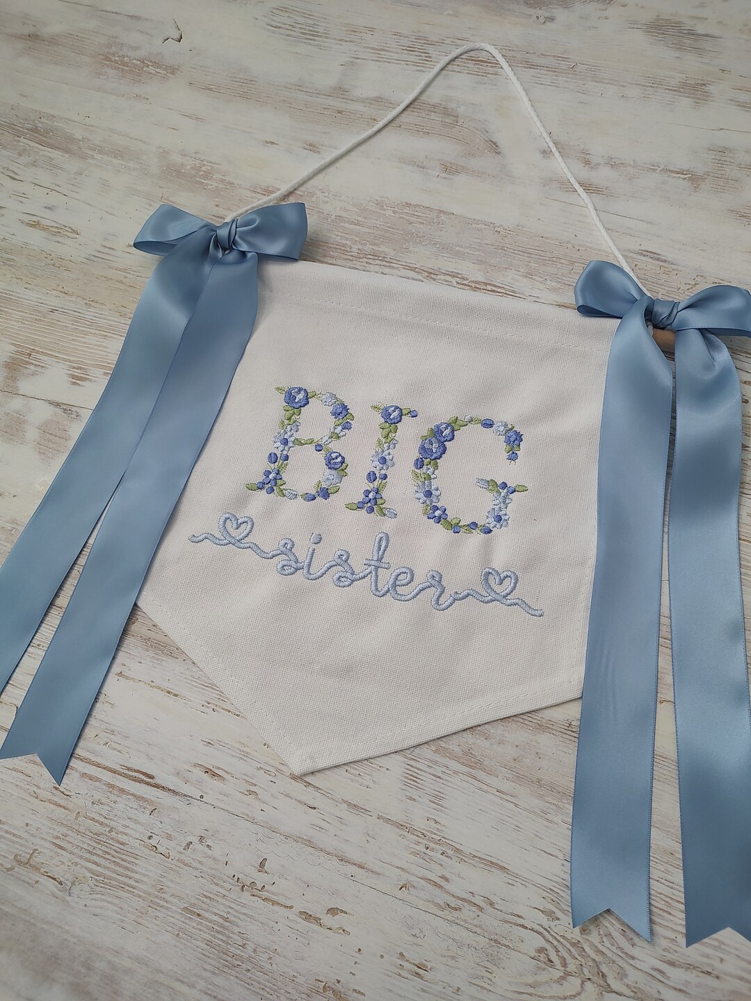 Big Sister Banner, Big Sister Announcement, Embroidery, Monogram, Big ...