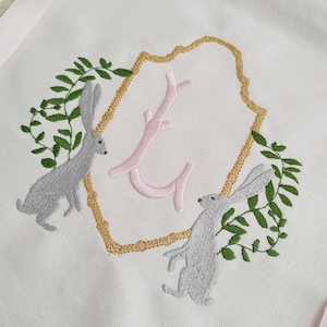 Easter Door Hanger, Embroidered Door Decor, Monogram Door Pennant ...