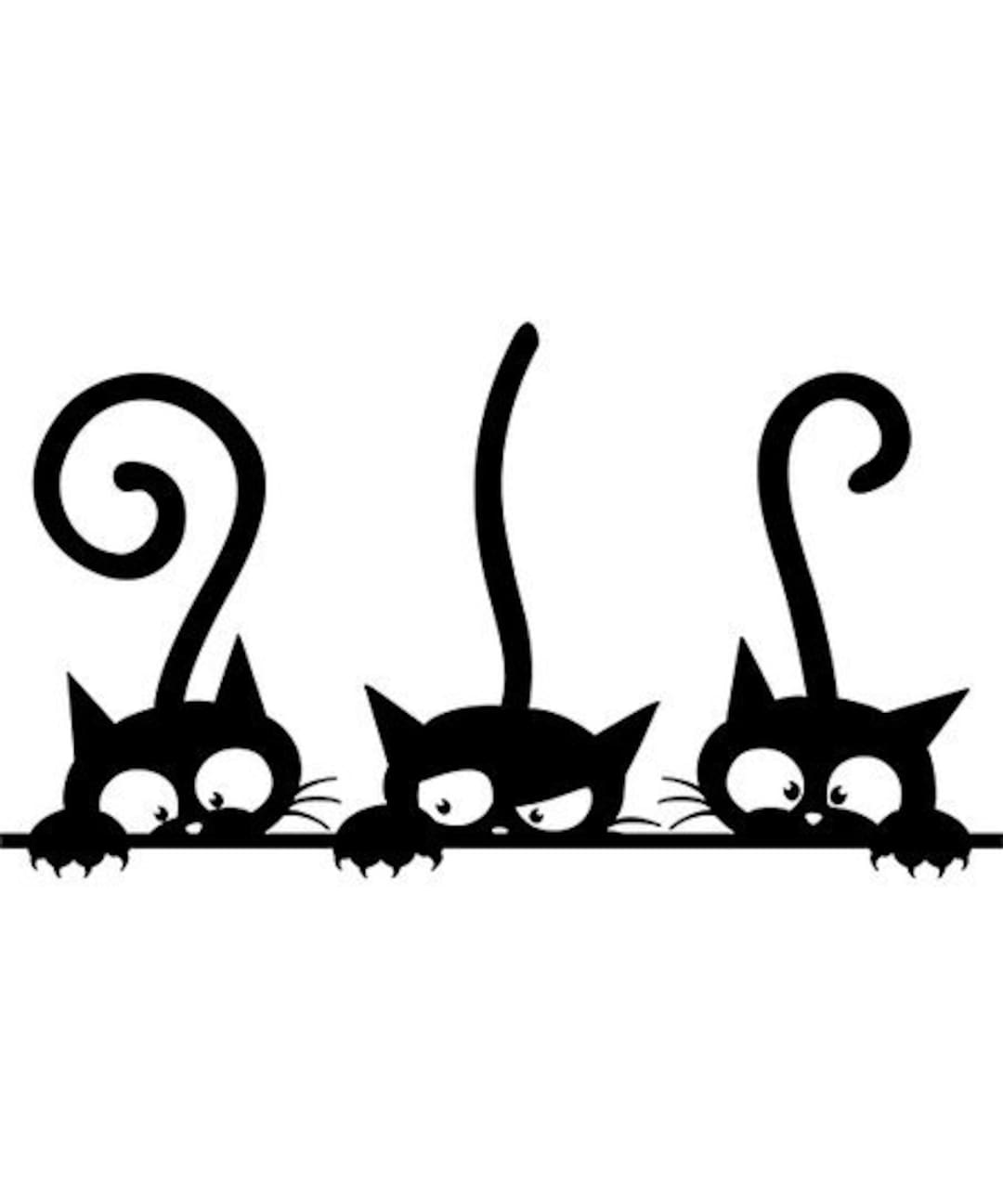 Cats Peeking Vinyl Decal - Etsy
