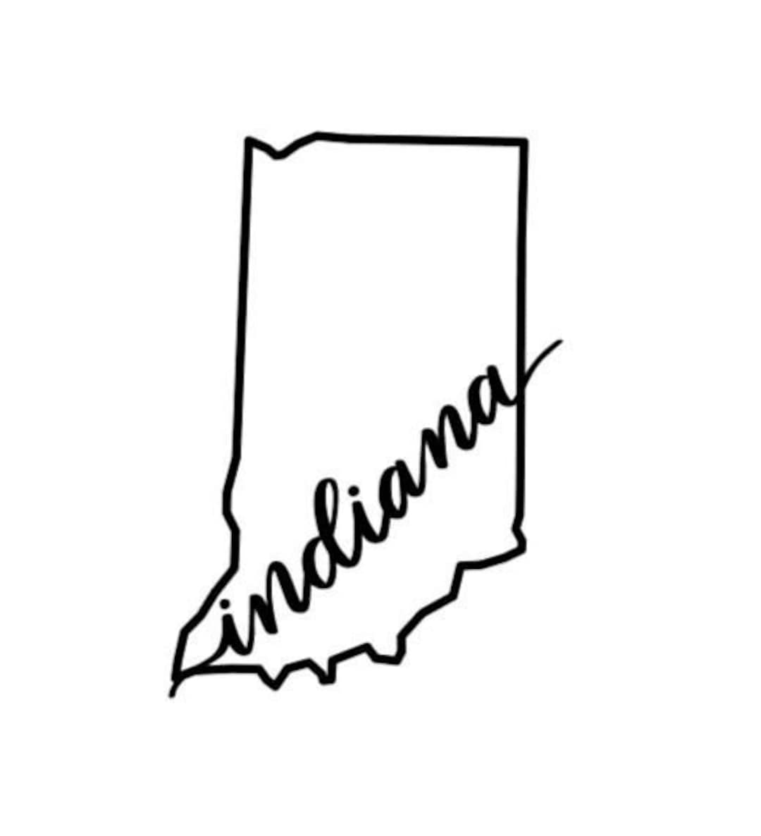 Indiana State Vinyl Decal - Etsy