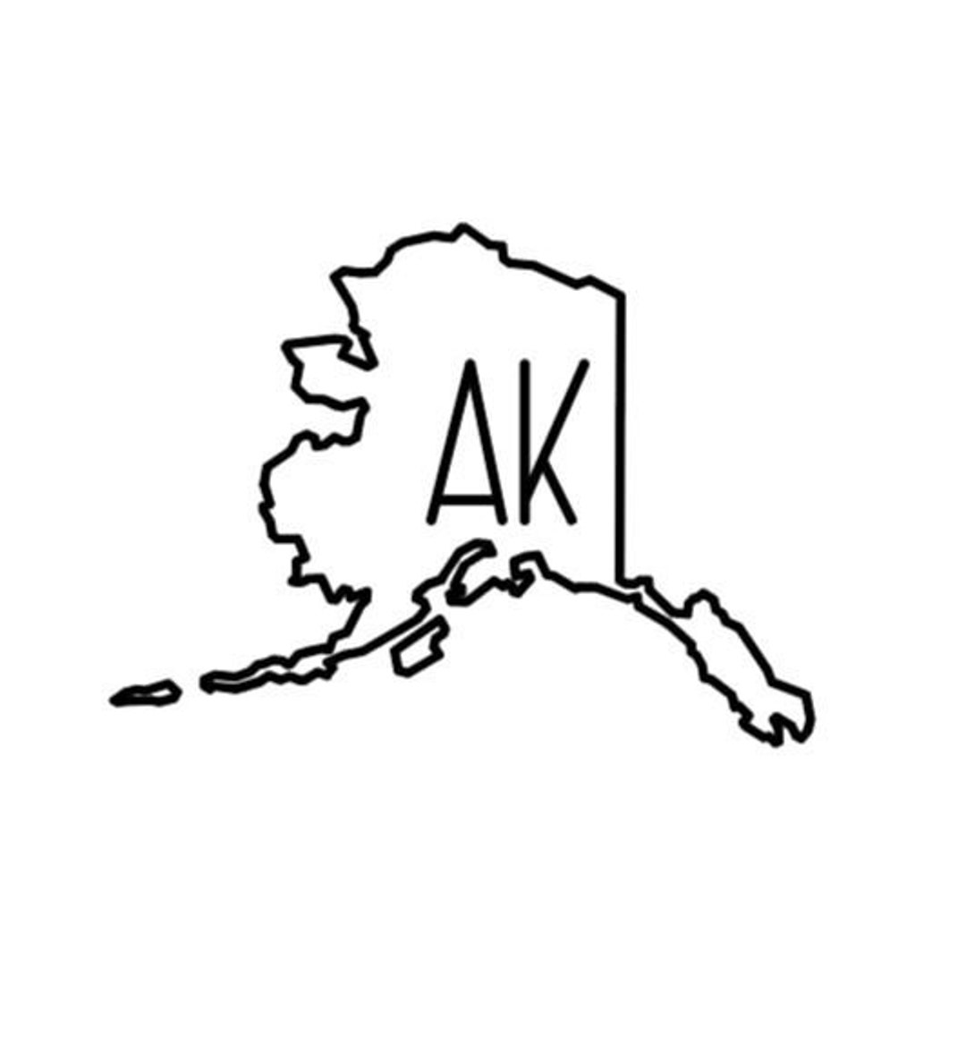 Alaska State Vinyl Decals - Etsy