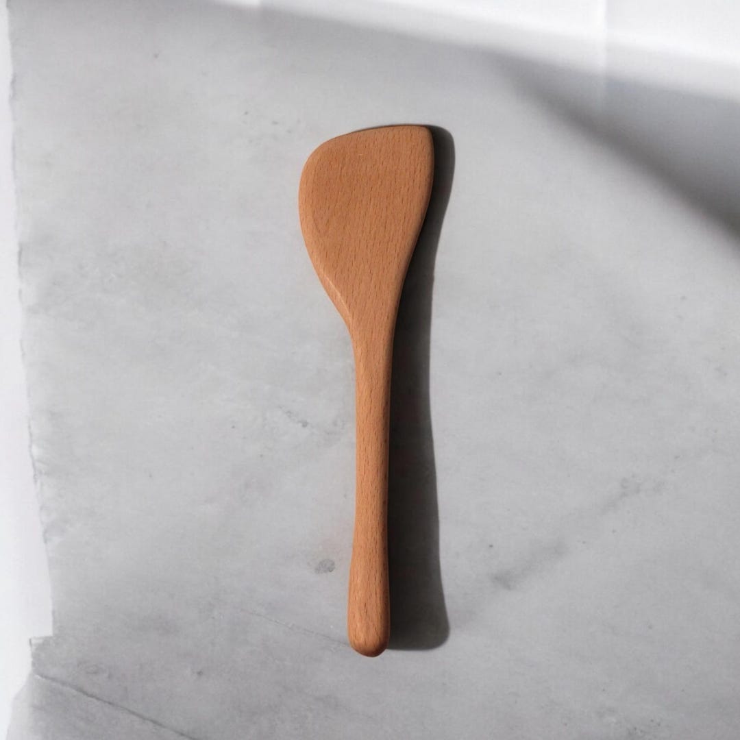 ANGLED COOKING SPATULA Handmade Wood Spatula, Spoon, Unfinished, Modern ...