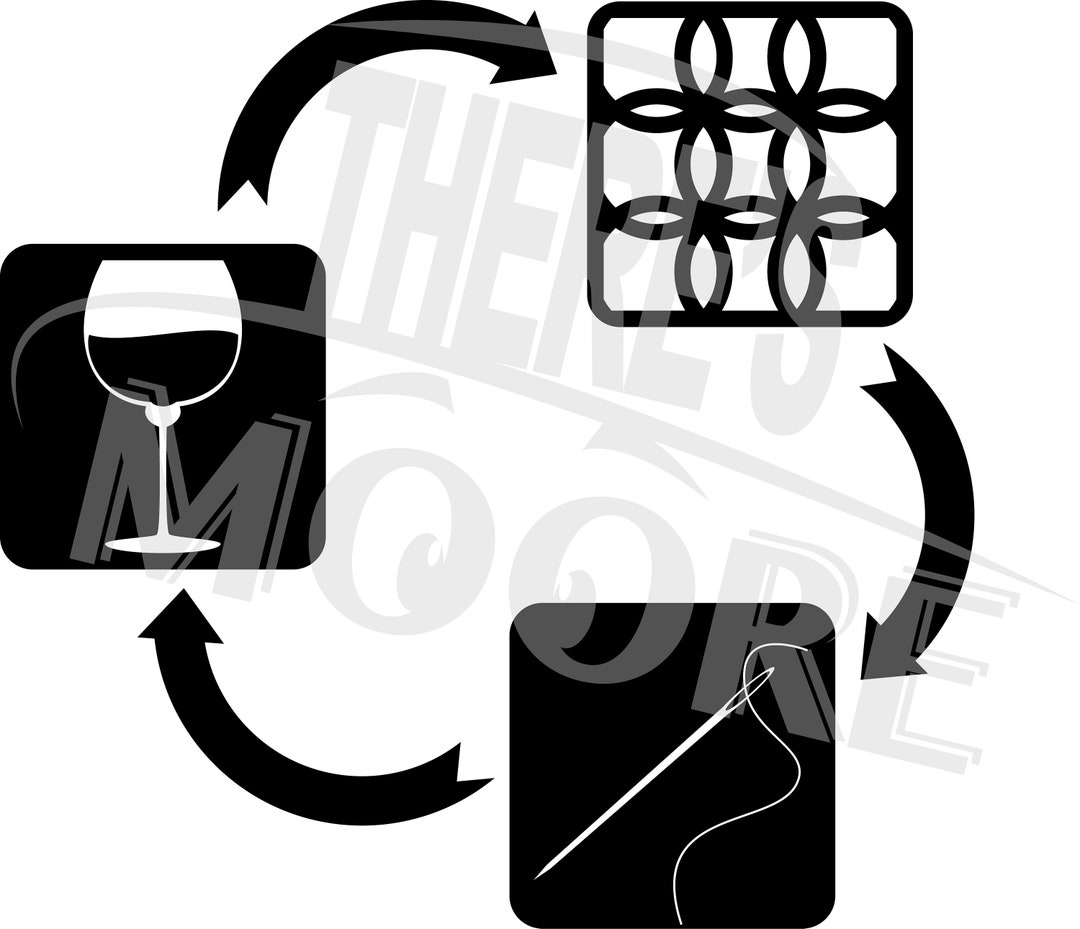 Wine Quilt Stitch Repeat SVG - Etsy