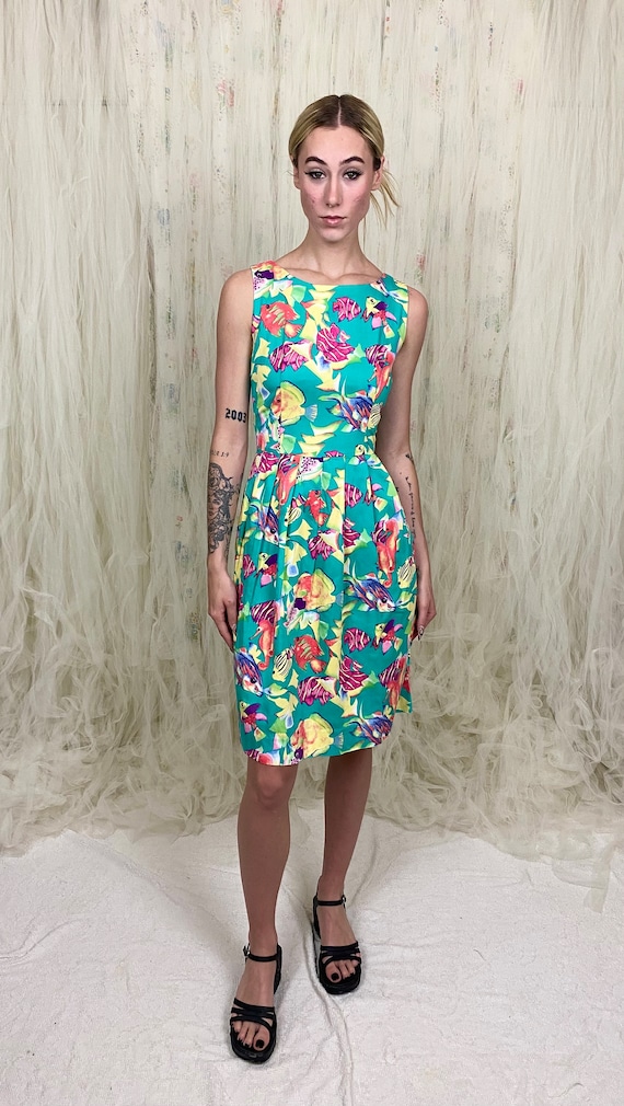 Vintage Lanz Originals Tropical Fish Mini Dress - Gem