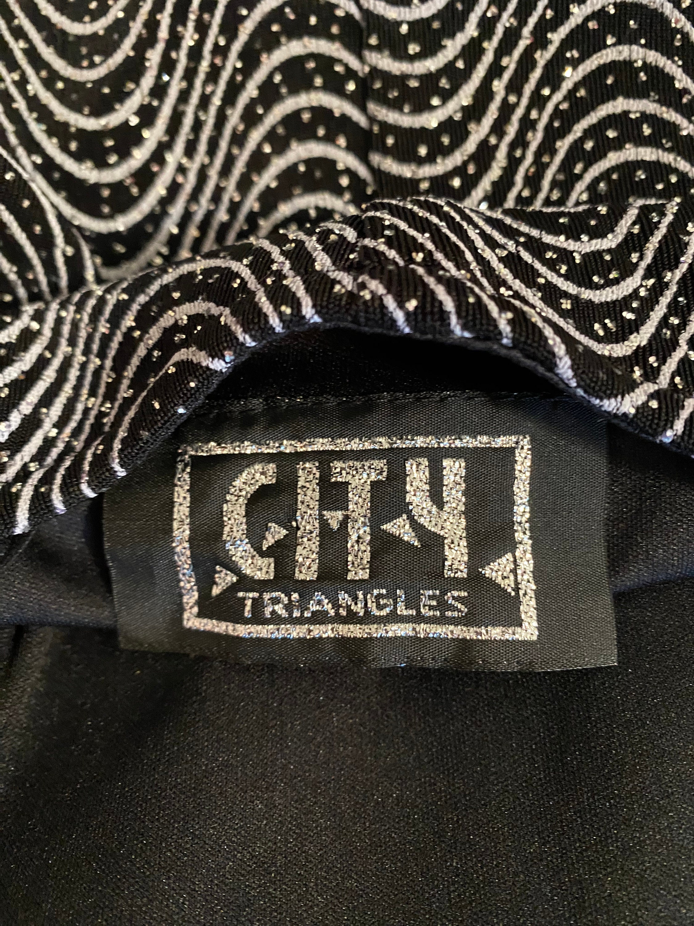 90’s City Triangles High-low Black and Silver Glitter Dress - Etsy