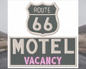 Route 66 Machine Embroidery Design - Etsy
