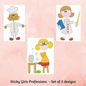 Instant Download Machine Embroidery Designs, Stick Figure Girls ...