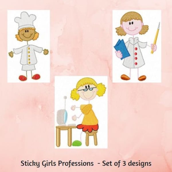 Stick Figure Embroidery Design - Etsy