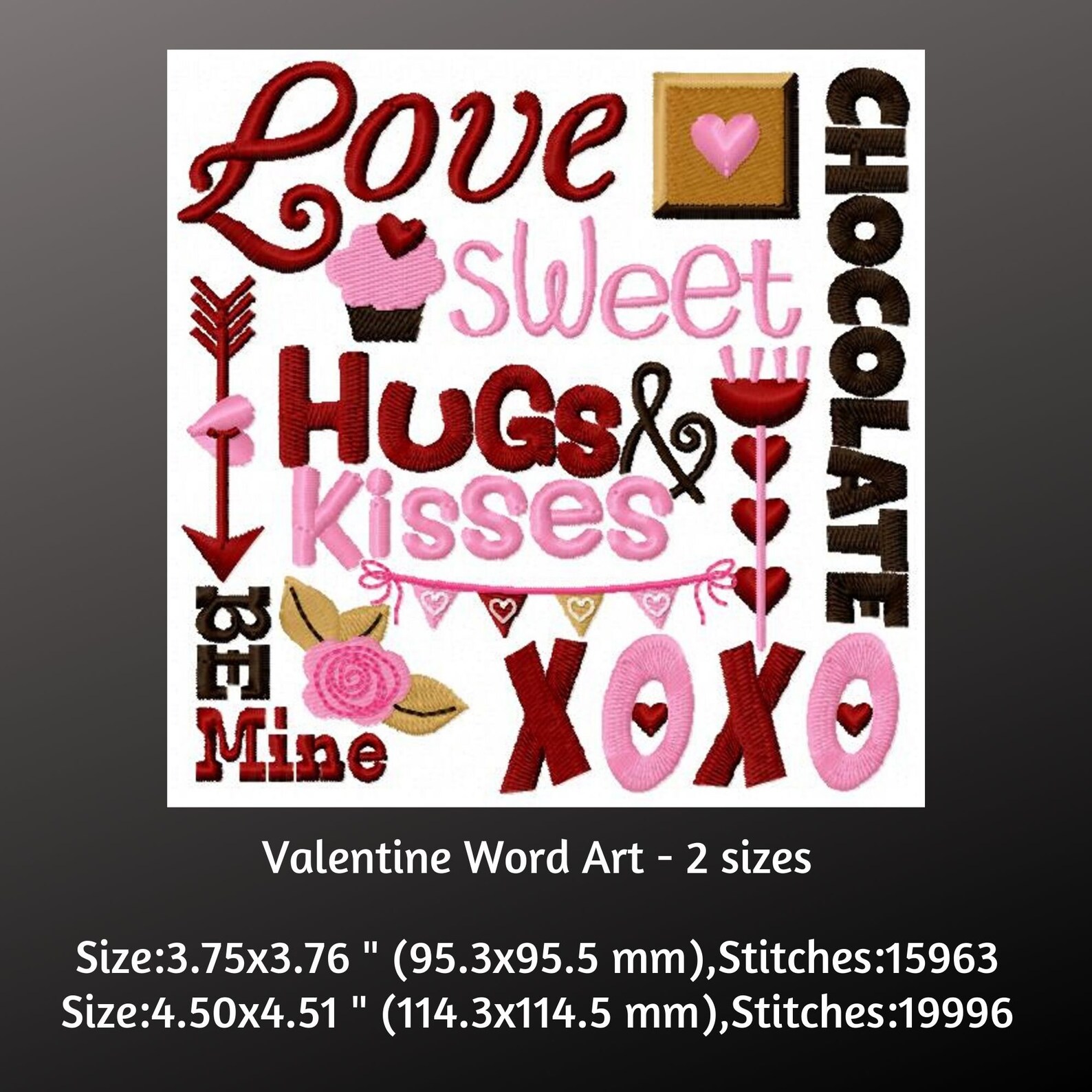 Machine Embroidery Design, Valentine Word Art Embroidery Design ...