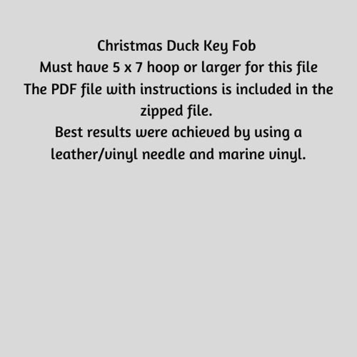 DIY Machine Embroidery File, Christmas Duck Key Fob Design, Instant ...