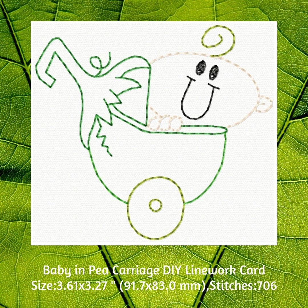 DIY Machine Embroidery Card Design, Baby and Carriage Card Embroidery ...