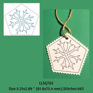 DIY Machine Embroidery Gift Tags / Snowflake Embroidery Designs ...