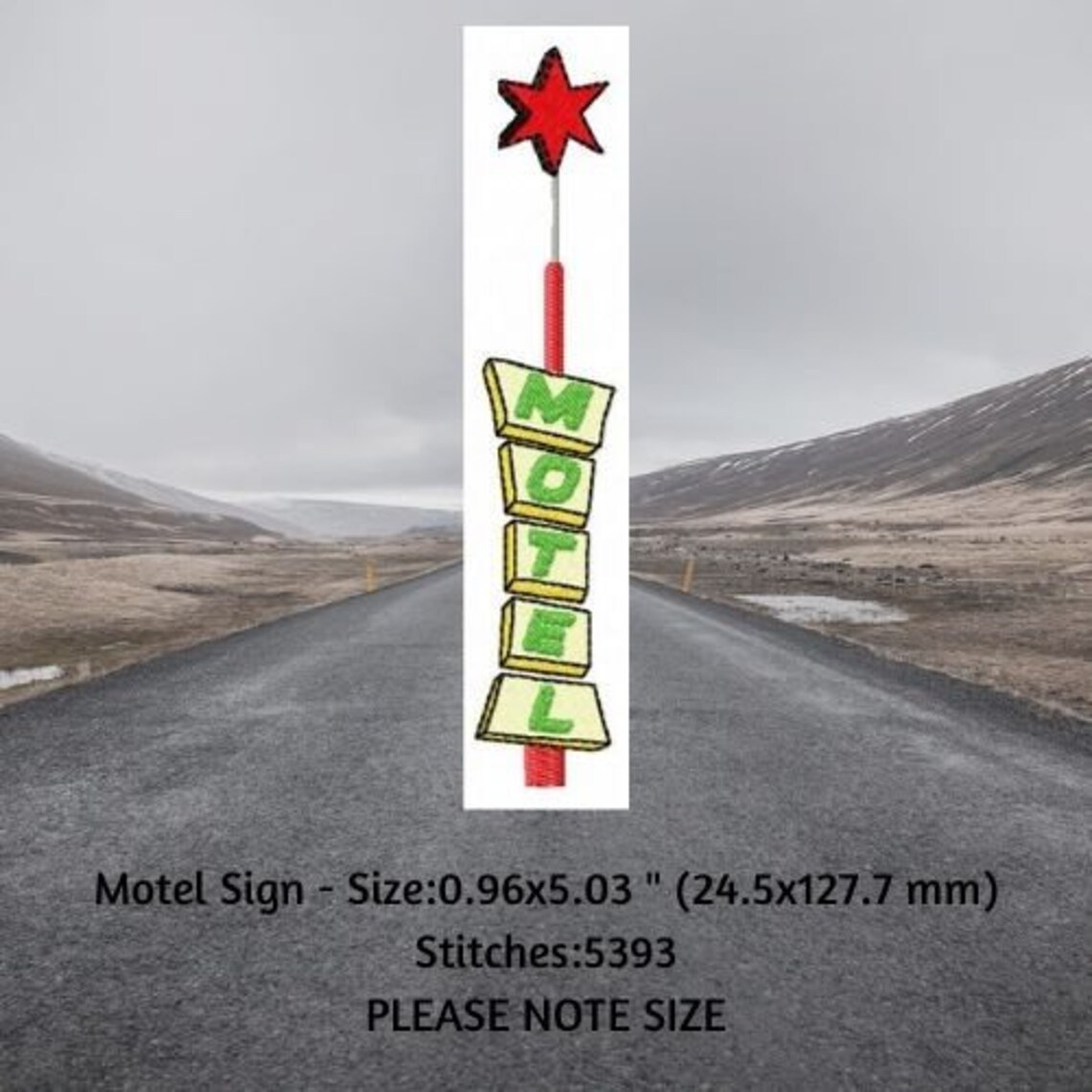 Retro Machine Embroidery 50s Motel Sign Embroidery Design - Etsy