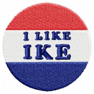 Retro Machine Embroidery Digital Design, Vintage I Like Ike Button ...