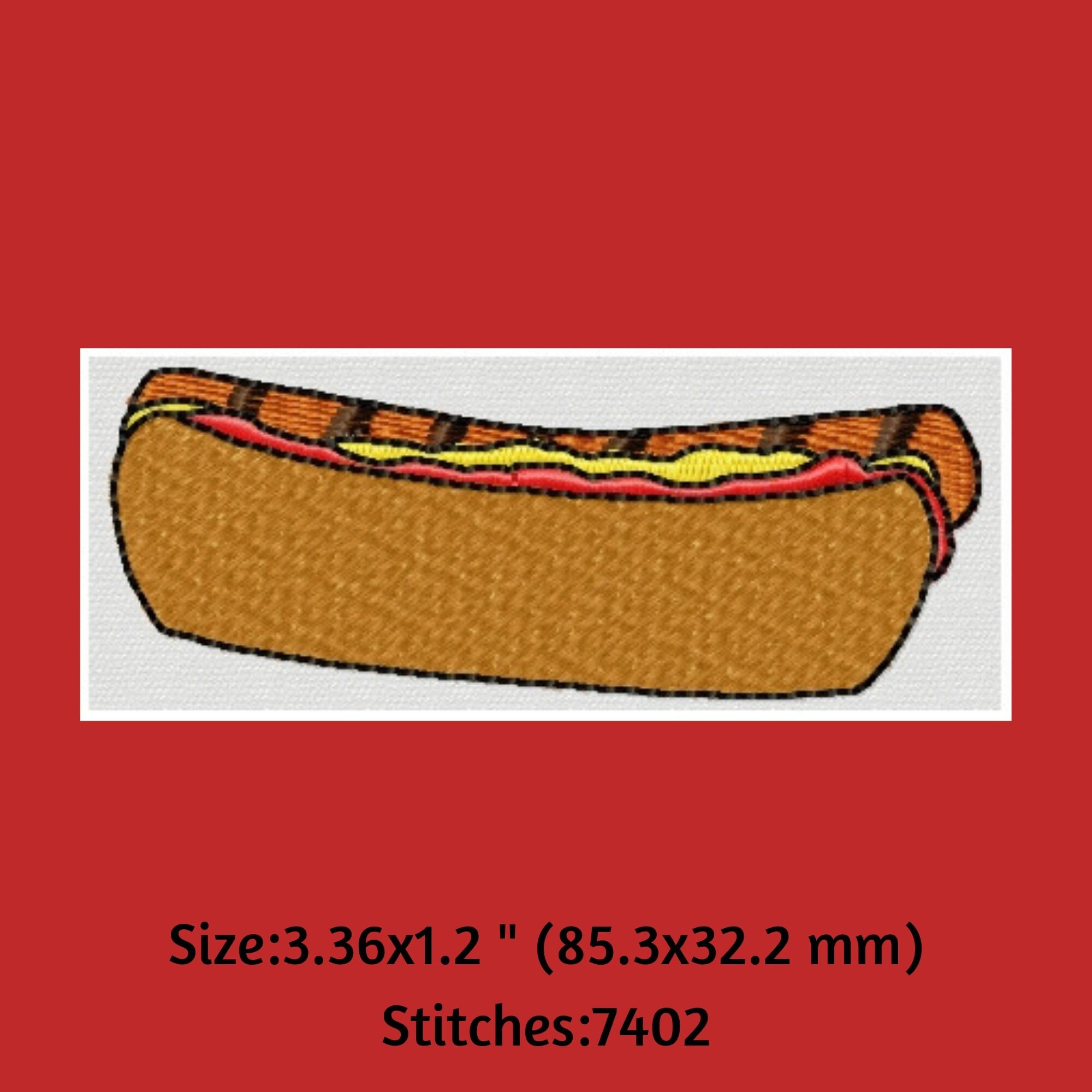Machine Embroidery, Hot Dog Embroidery Design, Instant Download ...