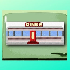Retro Machine Embroidery, 50s Diner Embroidery Design, Vintage Themed ...